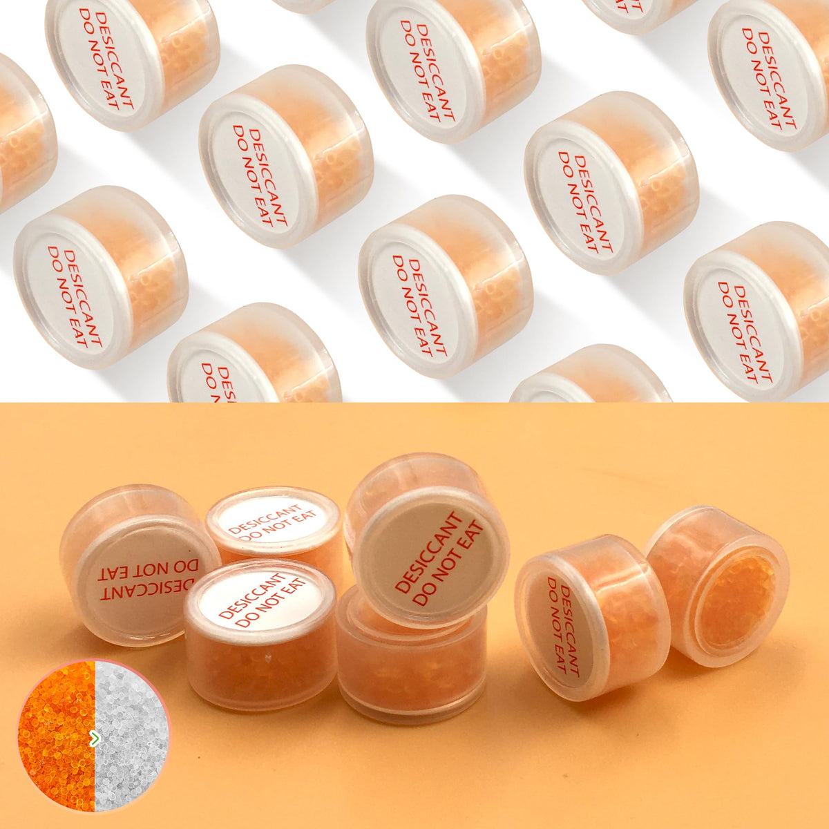 Food-Safe Roll-Edge Design Silica Gel Drying Capsules （Indicating Sili ...